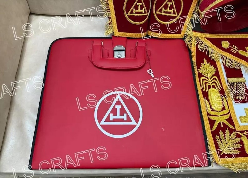Masonic Royal Arch Triple Tau Apron With Case Chain Collar, Crown ...