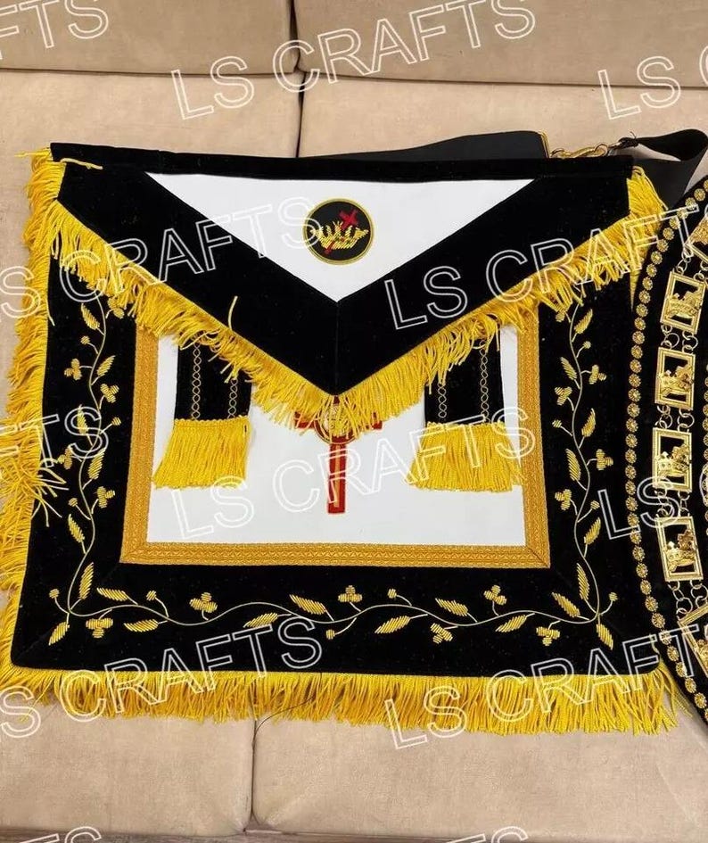 Masonic Knight Templar Commandery Apron, Chain Collar and Gloves - Etsy