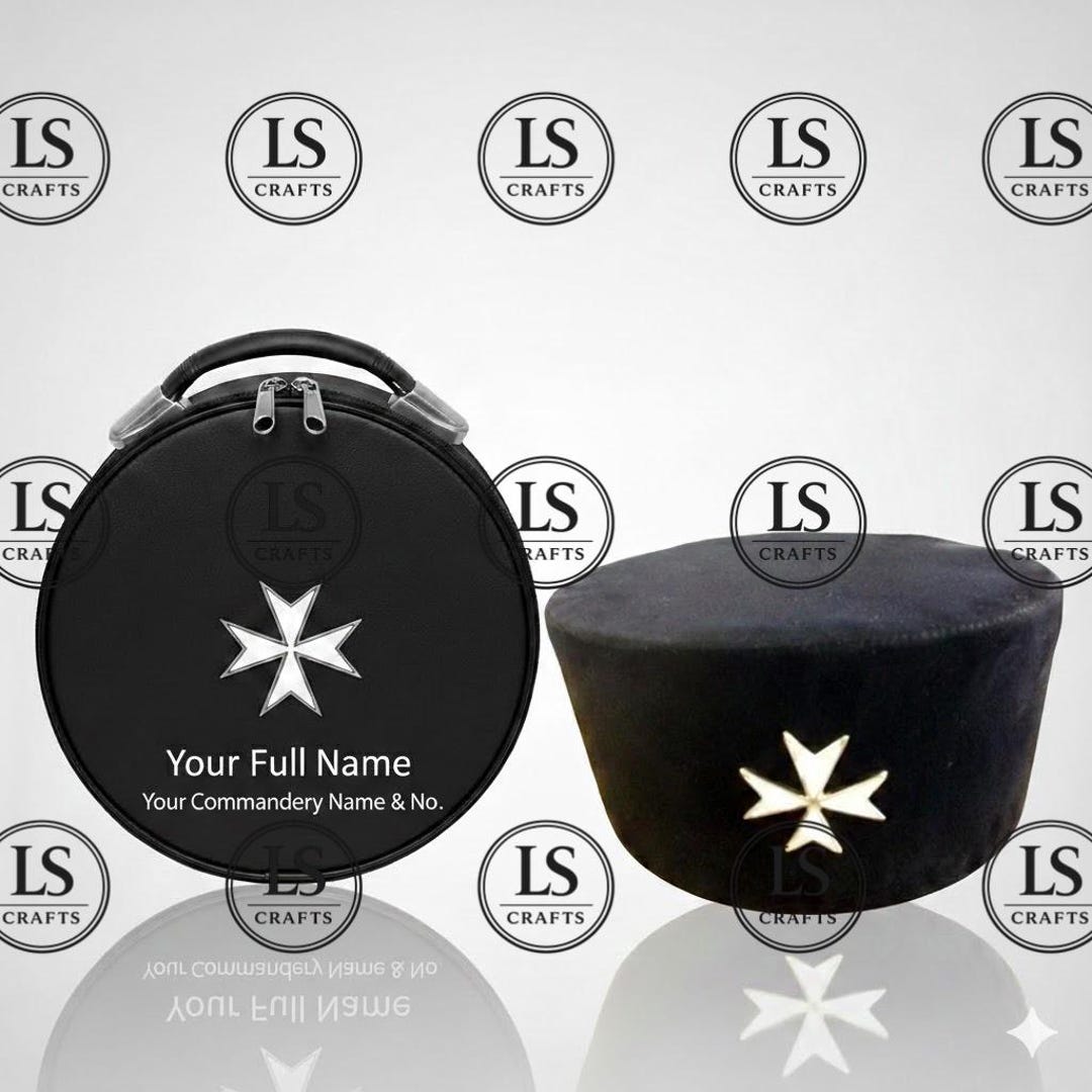 Custom Masonic Order of Malta Crown Cap & Case - Etsy