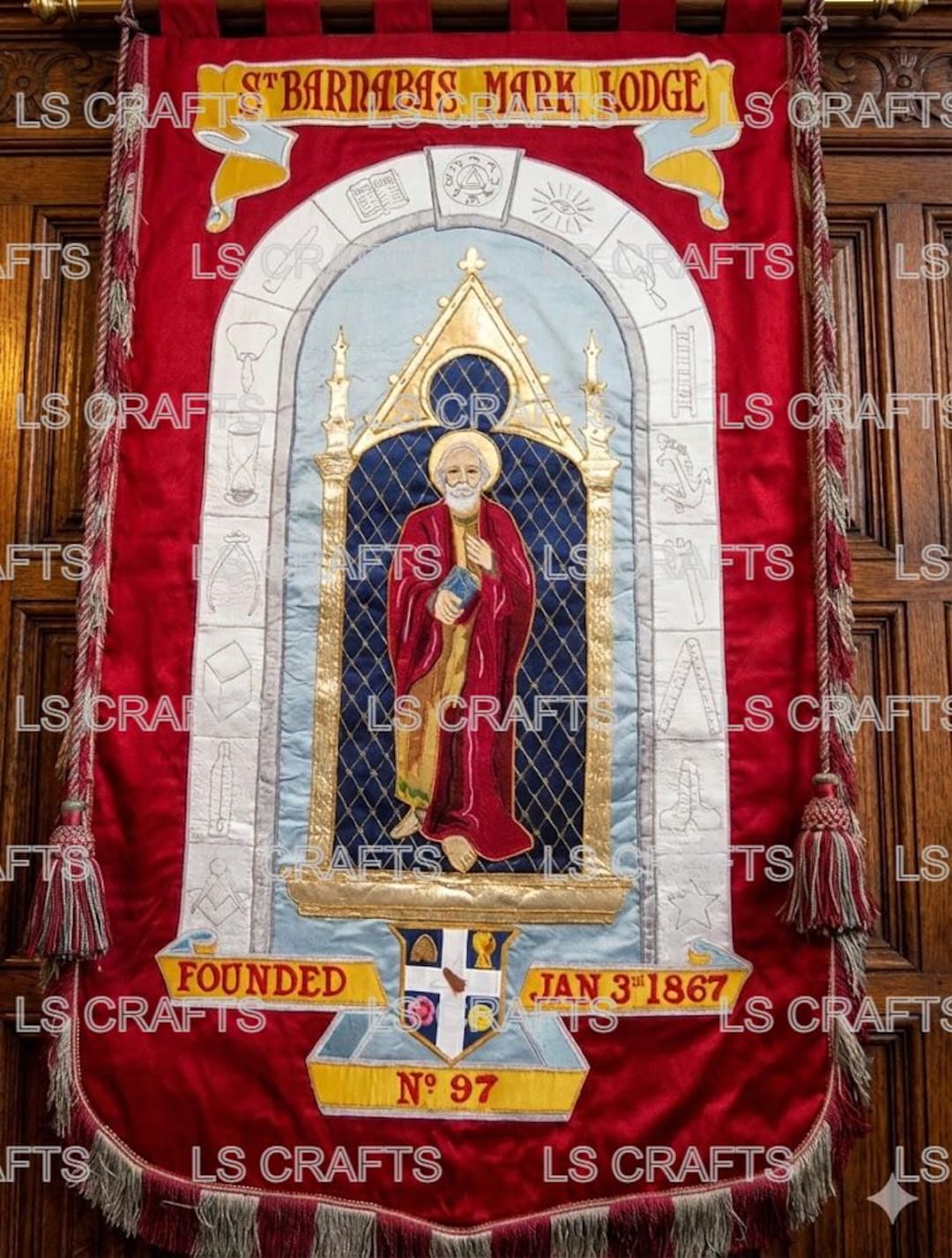 Custom Masonic Mark Master – St. Barbara’s Mark Lodge Banner - Etsy
