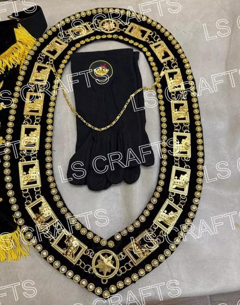 Masonic Knight Templar Commandery Apron, Chain Collar and Gloves - Etsy