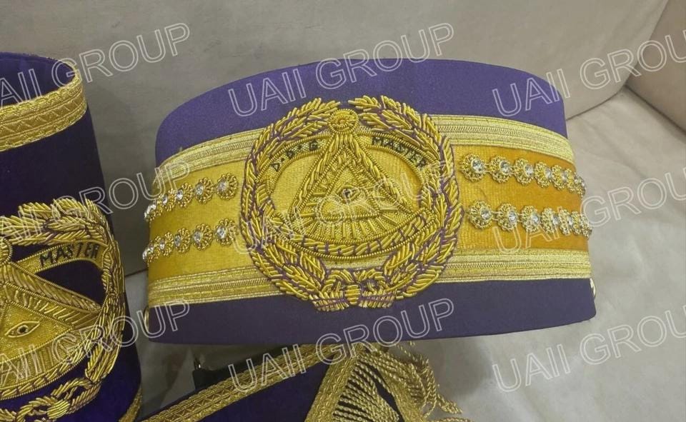 Masonic Deputy Director Grand Master Hand Embroidered Apron Crown ...