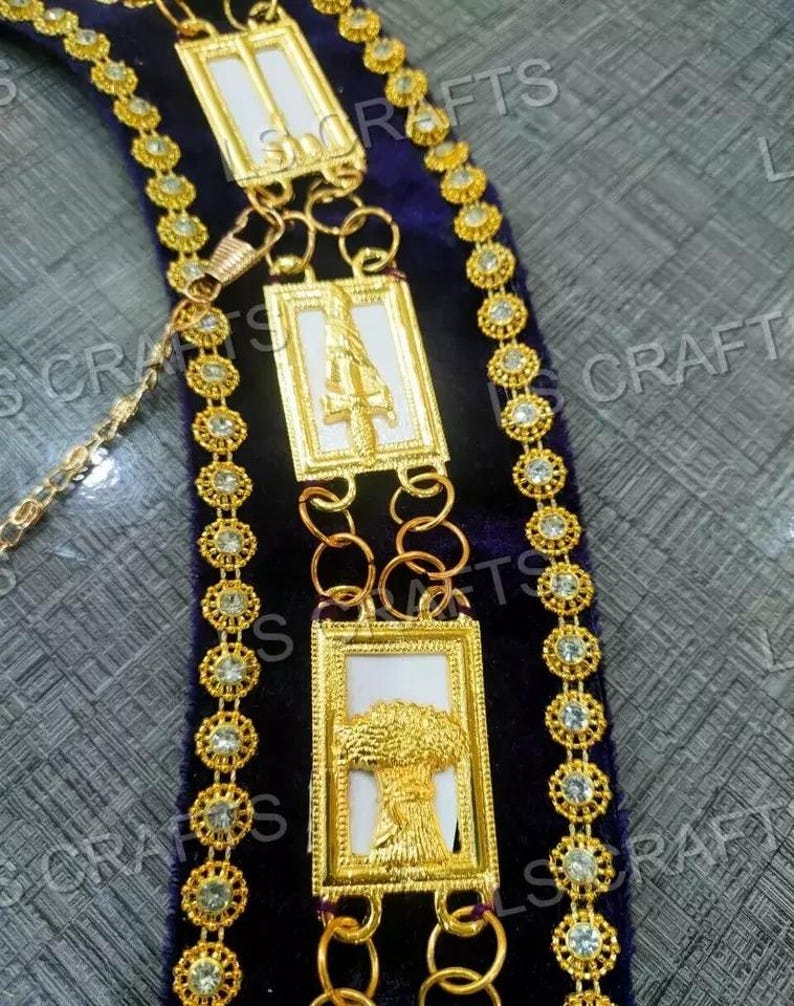 Masonic Regalia OES Order of Star Metal Chain Collar PURPLE Backing - Etsy