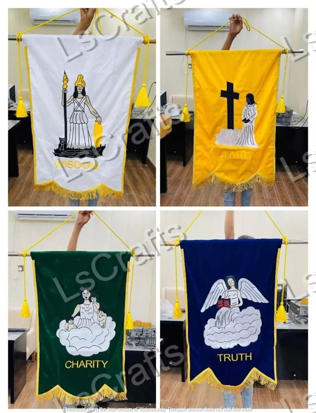 Masonic Amaranth Station Banners Set of 4 Stations Each 24" X 36 ...