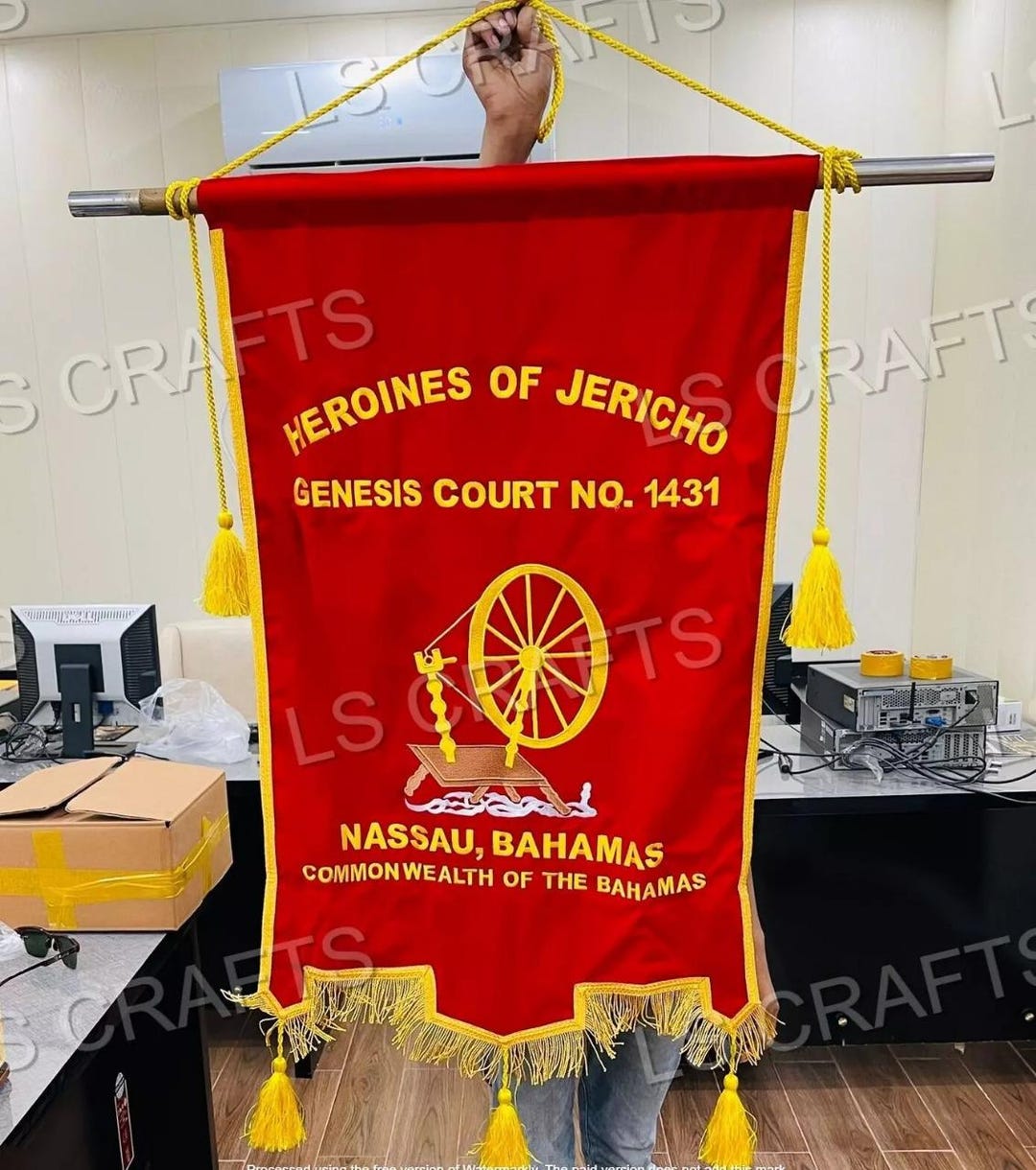 Customized Masonic Heroines of Jericho Banner With Cord Size 30" X 42 ...