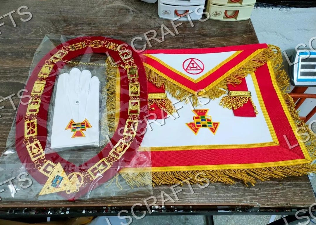 Masonic Royal Arch PHP Past High Priest Apron, Chain Collar, Jewel and ...