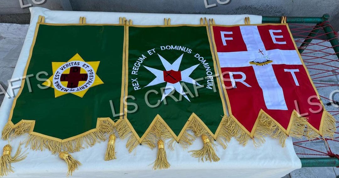 Set of 3 Masonic Red Cross Banners Size 20" X 30" Inch - Etsy