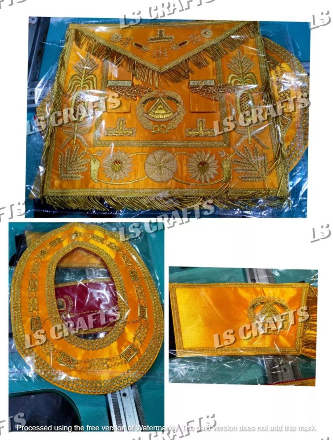 Customized Masonic Regalia Past Grand Master APRON With Chain Collar ...