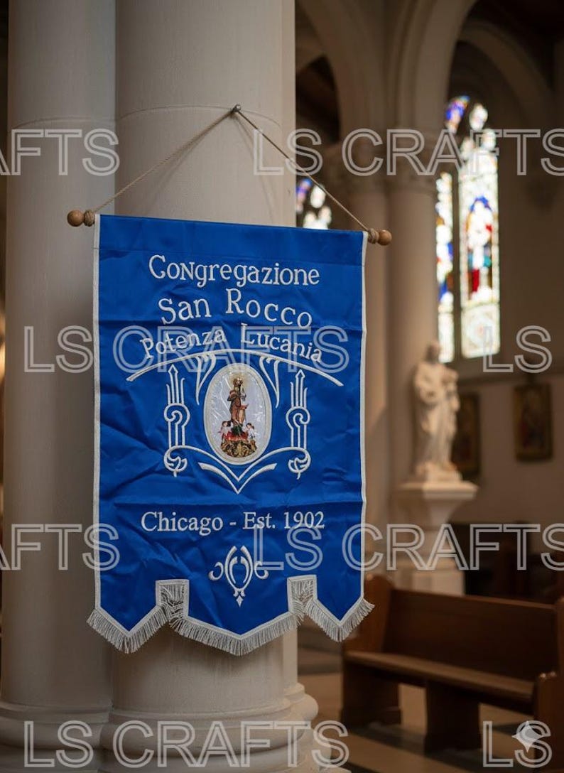 Custom San Rocco Church Banner – Catholic Processional Banner With ...
