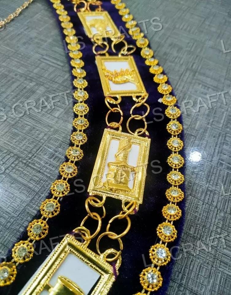 Masonic Regalia OES Order of Star Metal Chain Collar PURPLE Backing - Etsy