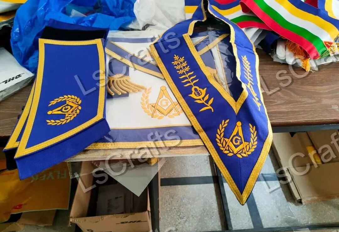 Masonic Regalia Master Mason ]machine Embroidered Apron, Collar and ...