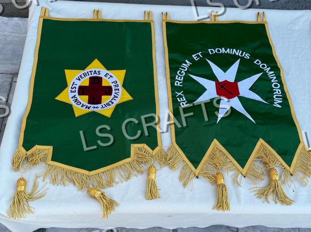 Set of 2 Masonic Red Cross Banners Size 20" X 30" Inch - Etsy