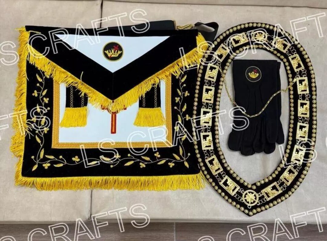 Masonic Knight Templar Commandery Apron, Chain Collar and Gloves - Etsy