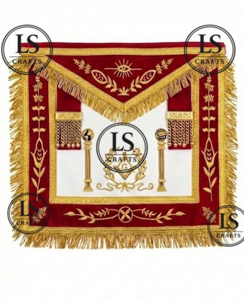 Custom Masonic Blue Lodge Master Mason Red Velvet Apron - Etsy