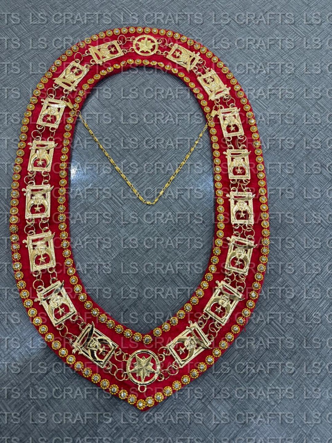 Masonic Shriner Collar Deluxe Tri Color Backing Rhinestones Around - Etsy