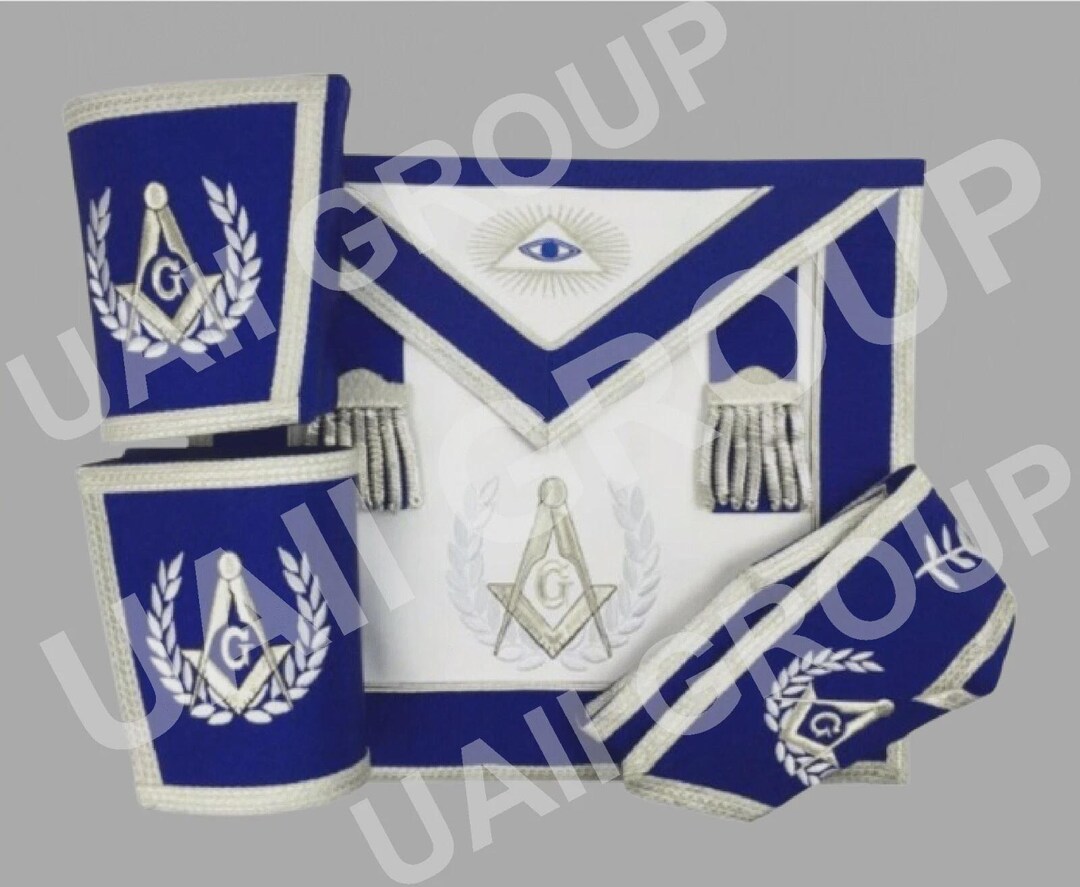 Masonic Regalia Blue Lodge Master Mason Embroidered Set of Apron ...