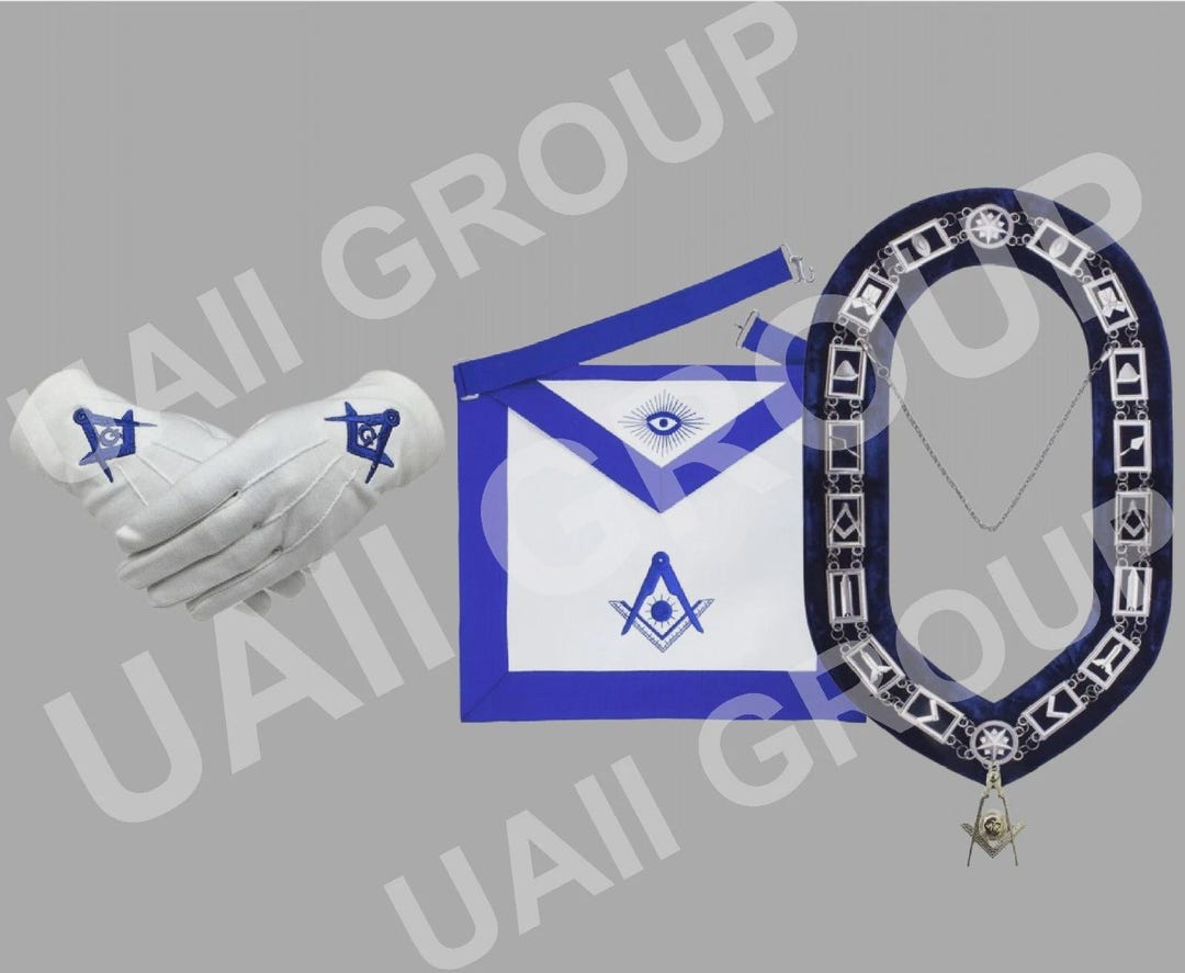 Masonic Blue Lodge Set of Officer Senior Deacon Master Apron, Collar ...