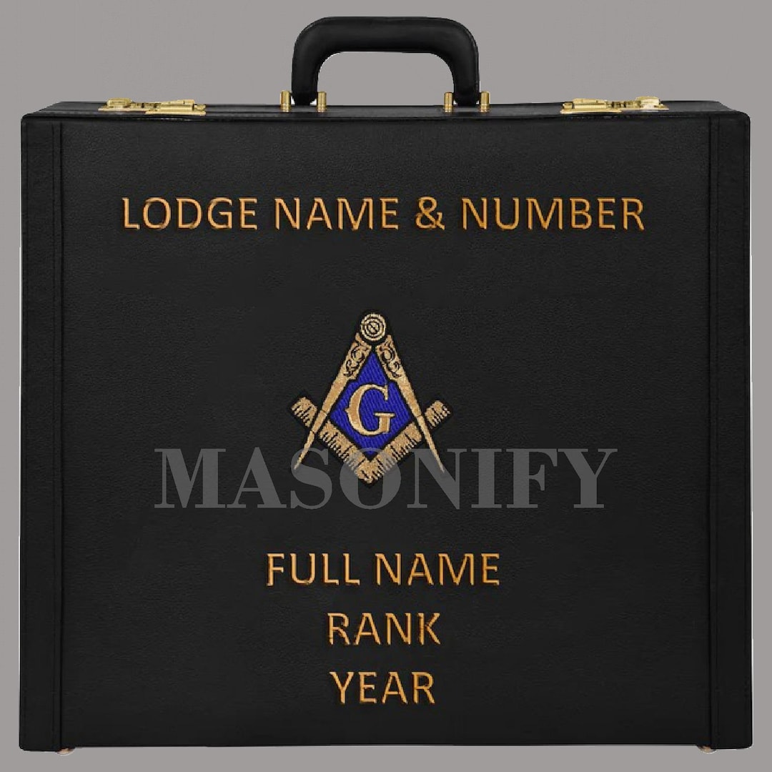 Custom Masonic Hard Case | Embroidered Square Compass Logo - Etsy