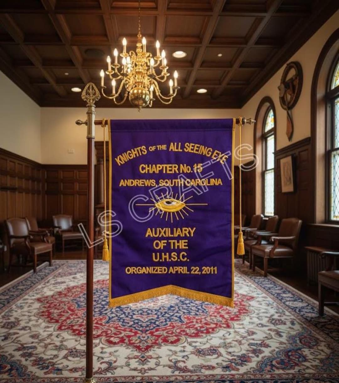 Custom Masonic Knights Banner | Embroidered Purple Satin Lodge Decor - Etsy