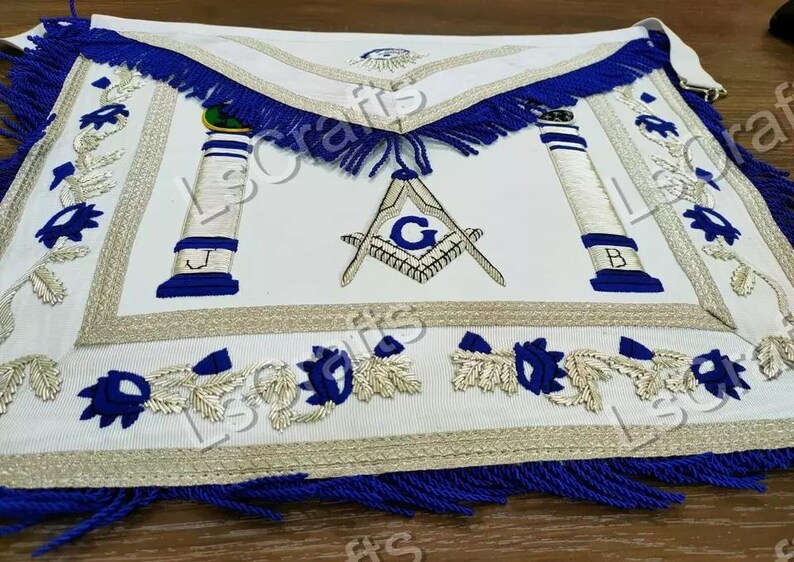 Masonic Regalia Master Mason Apron Hand Embroidered Apron and Chain ...