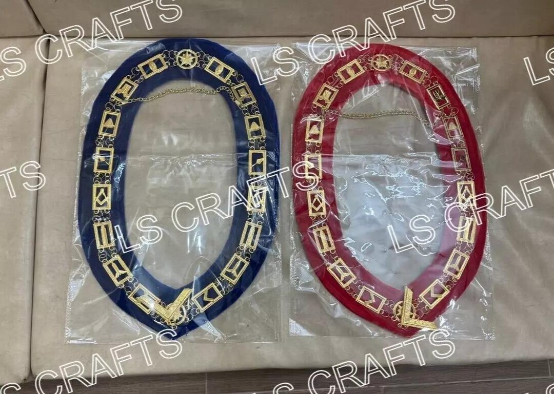 Masonic Worshipful Master Chain Collar Gold Plated Set of 2 PCS - Etsy