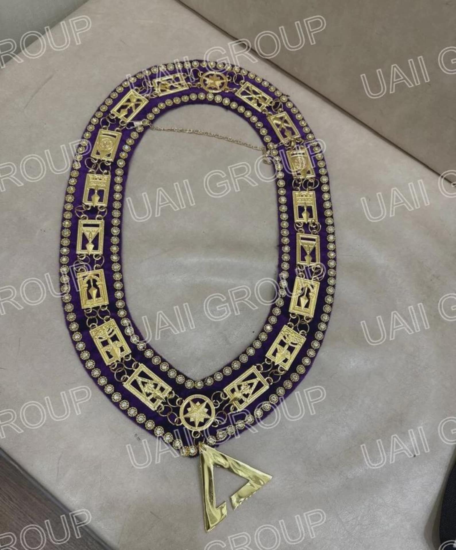 Masonic Regalia Cryptic Mason Royal & Select Master Chain Collar With ...