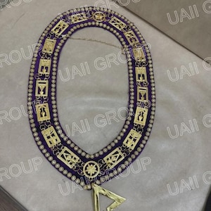 Masonic Regalia Cryptic Mason Royal & Select Master Chain Collar With ...