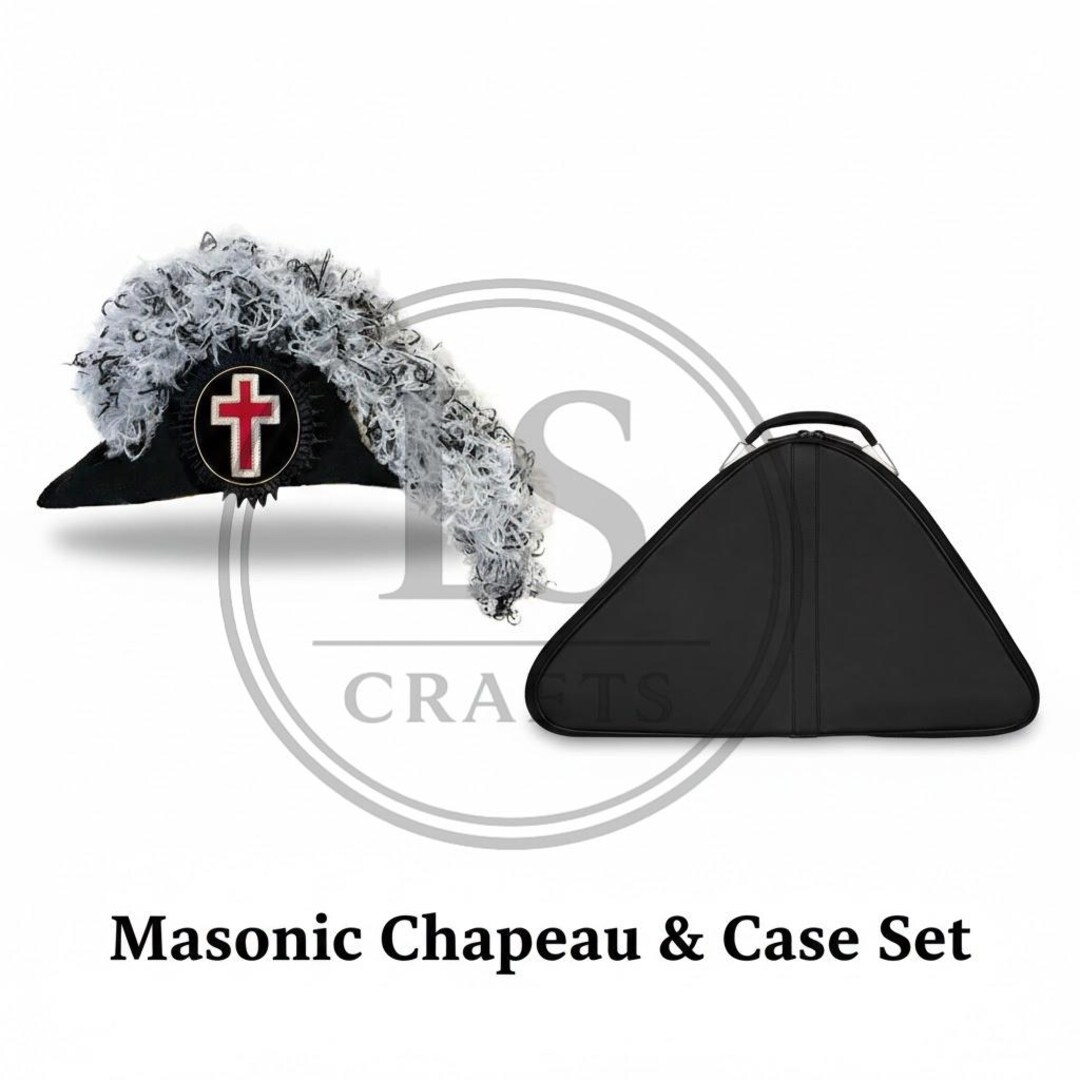 Masonic Line Officer Knights Templar Chapeau & Case – White and Black ...