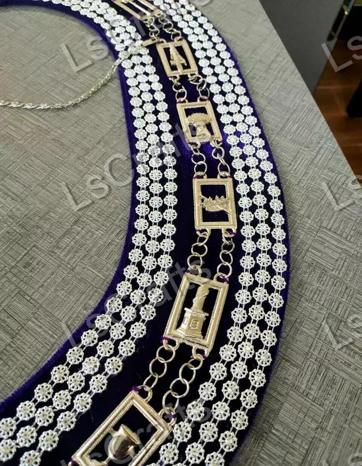 Masonic Regalia OES Order of Star Metal Chain Collar PURPLE Backing - Etsy