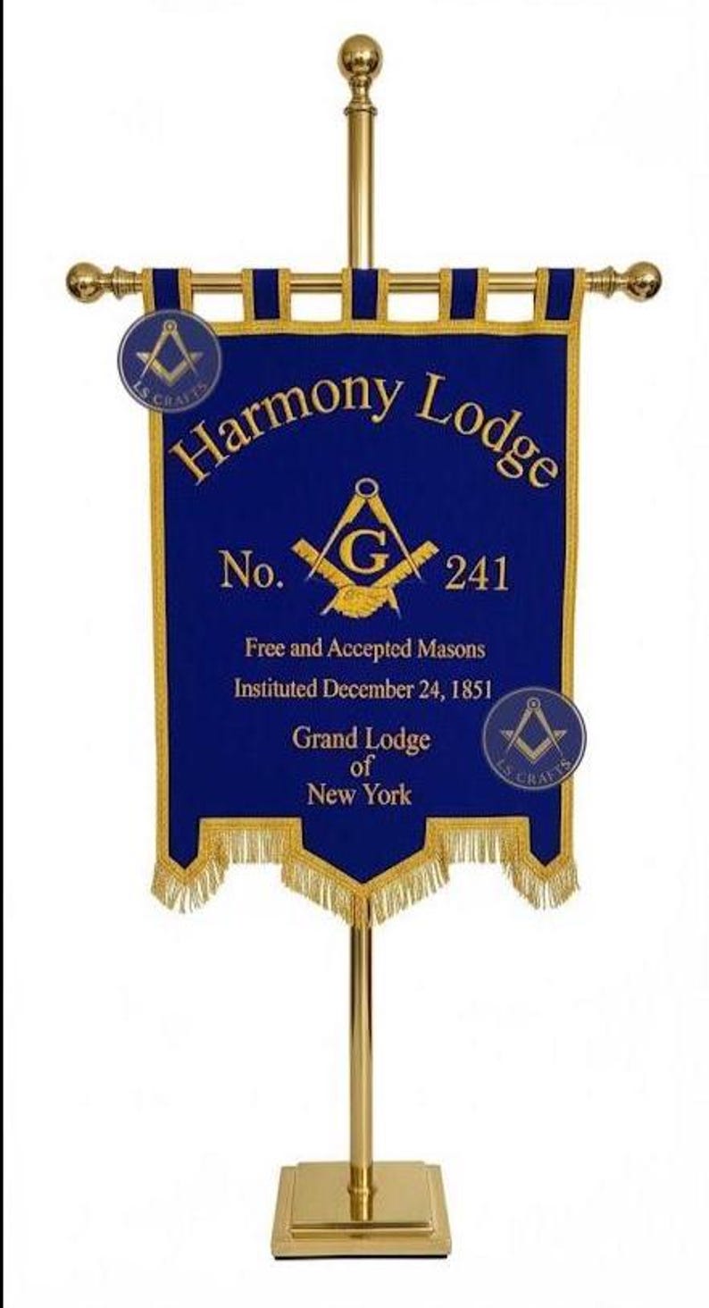 Custom Embroidered Masonic Royal Blue Banner – Personalized Satin Lodge ...