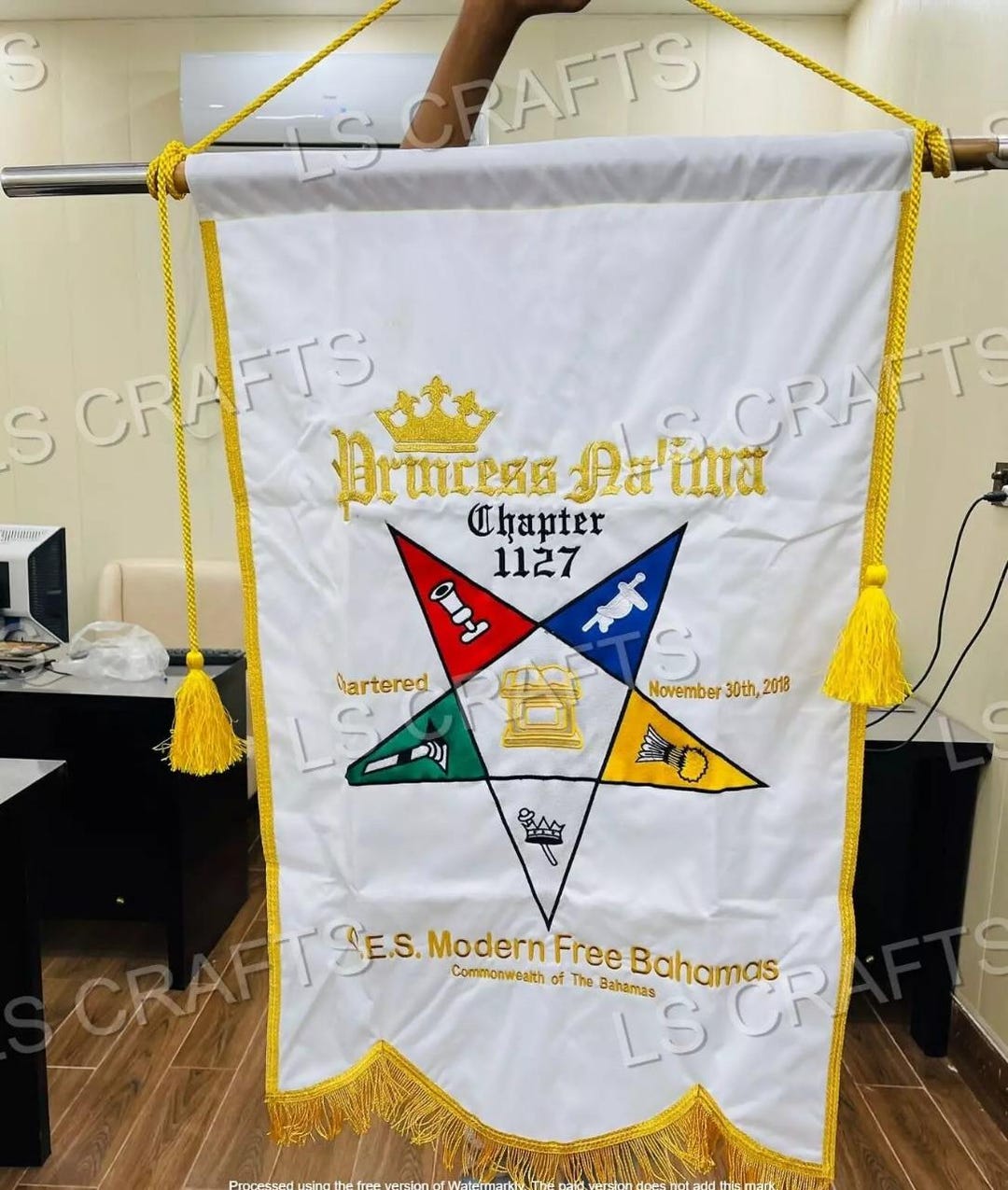 Customized Masonic Order of Eastern Star Banner With Cord Size 30 "x42 ...