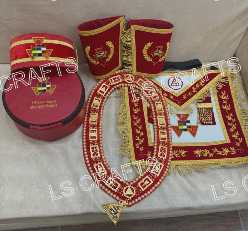 Masonic Past High Priest Hand Embroidered Apron ,chain Collar+ Jewel ...