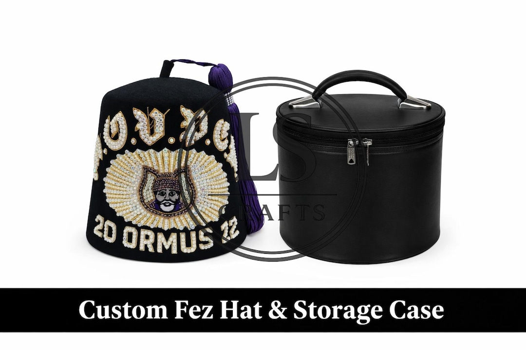 Masonic Grotto Past Monarch Fez Hat & Case Gold and Silver Jewels - Etsy