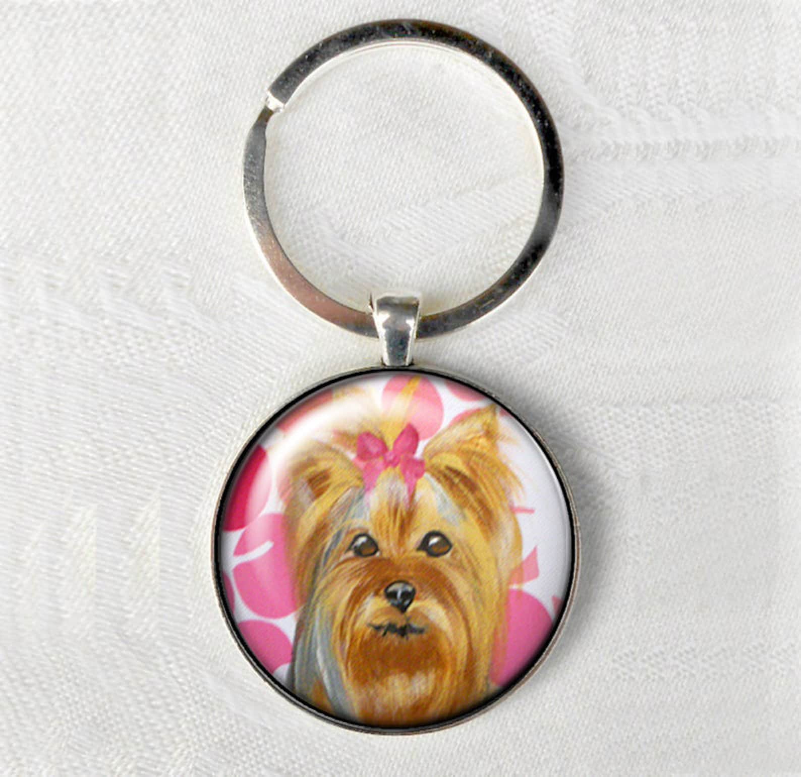Yorkshire Terrier Keychain Yorkie Portrait Dog Keychains | Etsy