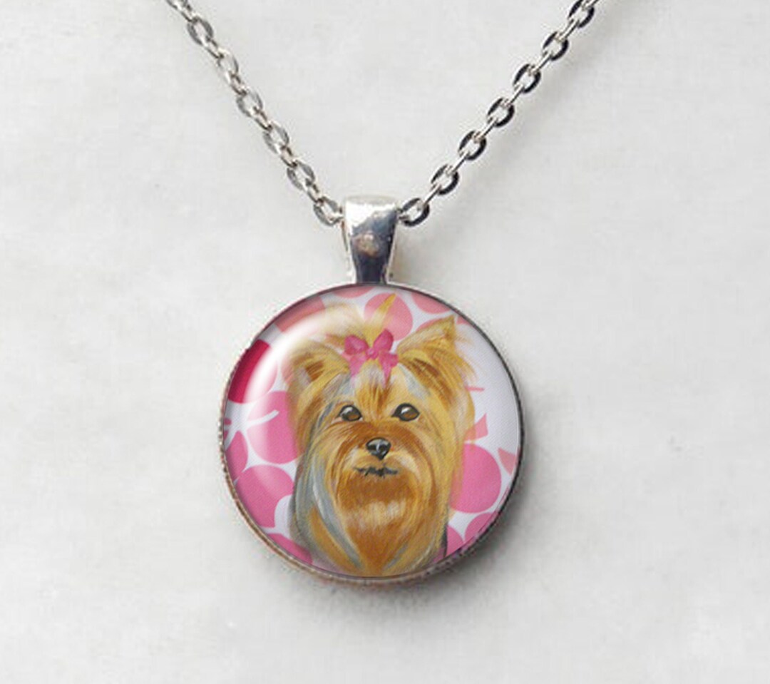 Yorkshire Terrier Necklace Pink Yorkie Necklace Birthday - Etsy
