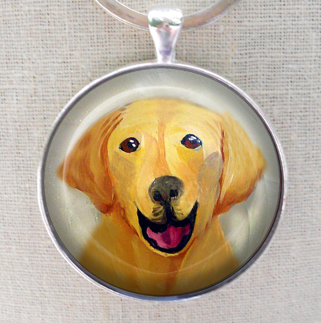 Smiling Yellow Lab Keychain, Original Art, Gift Ideas, Dog Keychains ...