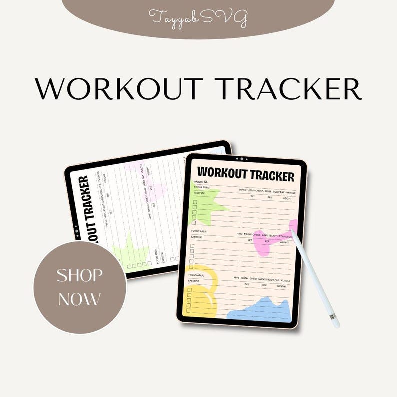 Workout Tracker Printable, Daily Exercise Log, Fitness Journal, Workout ...
