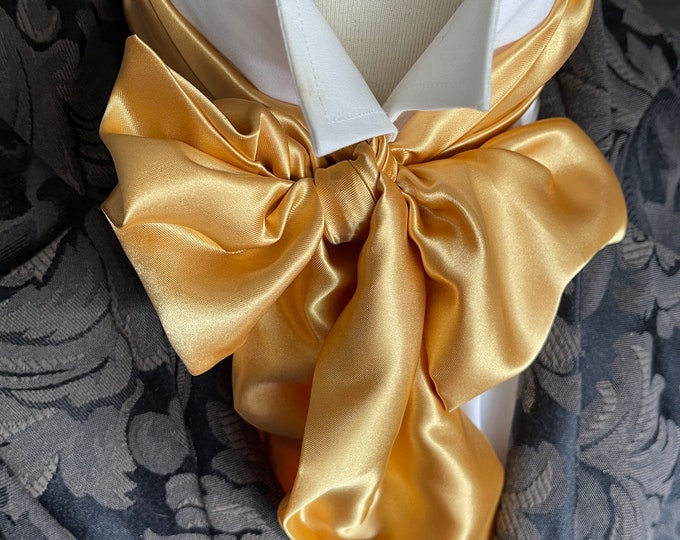 Gold Satin 60 Inch REGENCY Brummel Victorian Ascot Necktie Tie Cravat ...