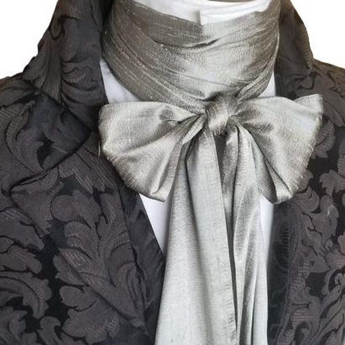 REGENCY Brummel Victorian Ascot Tie Cravat Charcoal Grey - Etsy