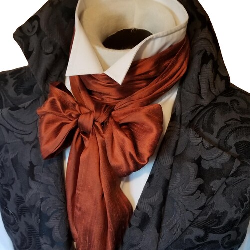Long Regency Brummel Victorian Ascot Tie Cravat 77 Inch Etsy