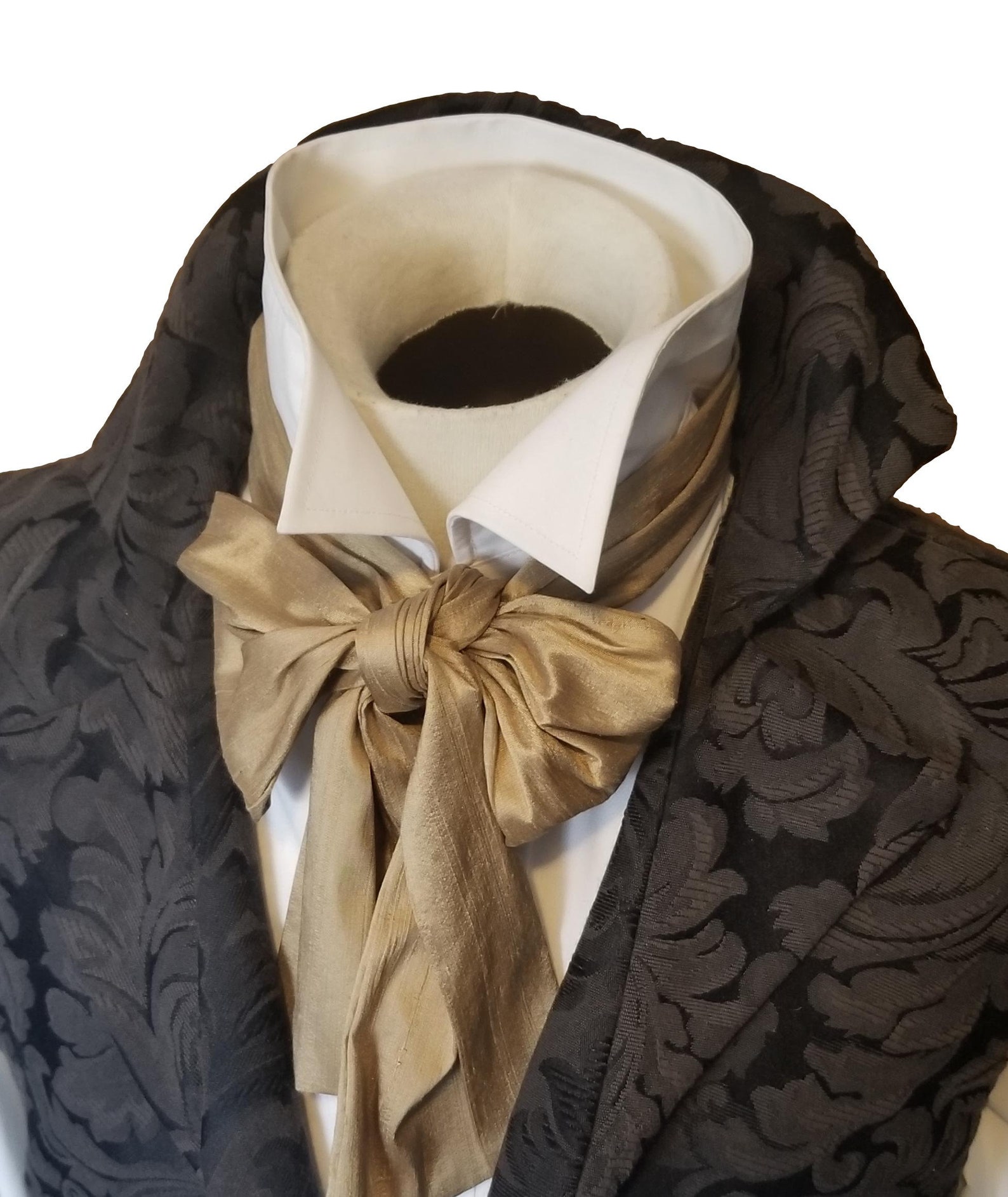 Choose style Taupe Gold Dupioni Silk REGENCY Brummel Victorian | Etsy