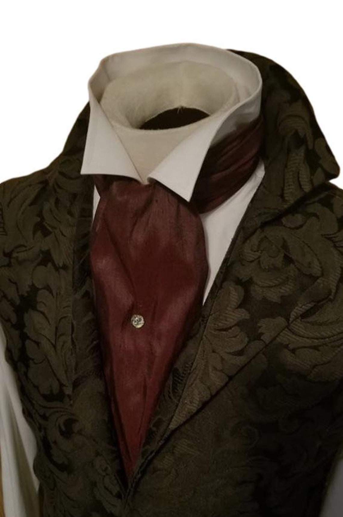 REGENCY Brummel Victorian Ascot Necktie Tie Cravat Chocolate - Etsy