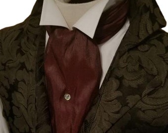 REGENCY Brummel Victorian Ascot Necktie Tie Cravat Chocolate - Etsy