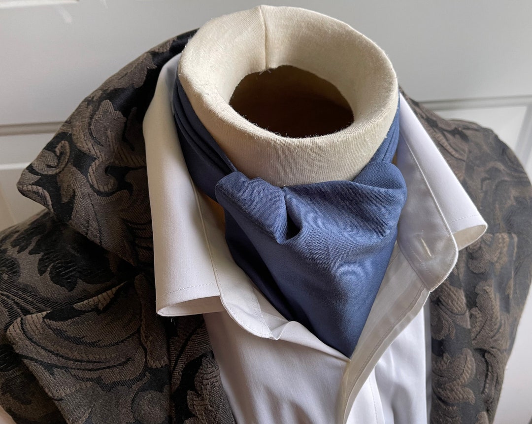 Steel Blue DAY Pure Cotton Cravat Victorian Ascot Tie Necktie Cravat - Etsy