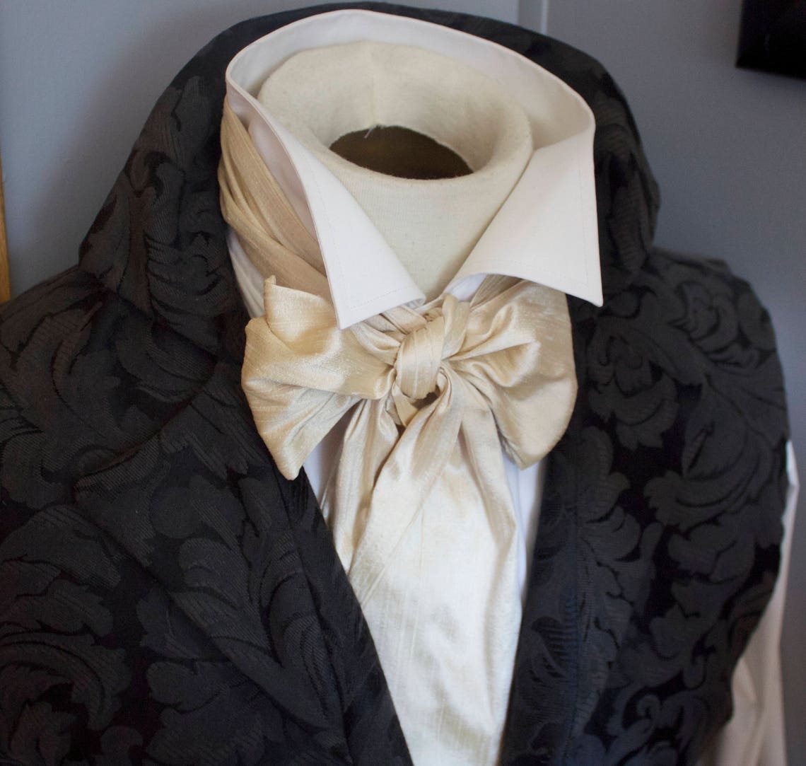 Cream Dupioni Pure Silk Slim REGENCY Brummel Victorian - Etsy UK