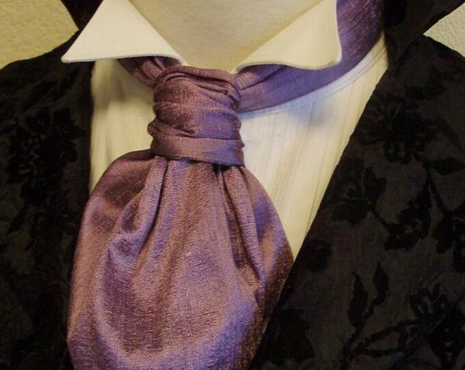 FORMAL Plum Purple Dupioni SILK Victorian Ascot Tie Cravat - Etsy