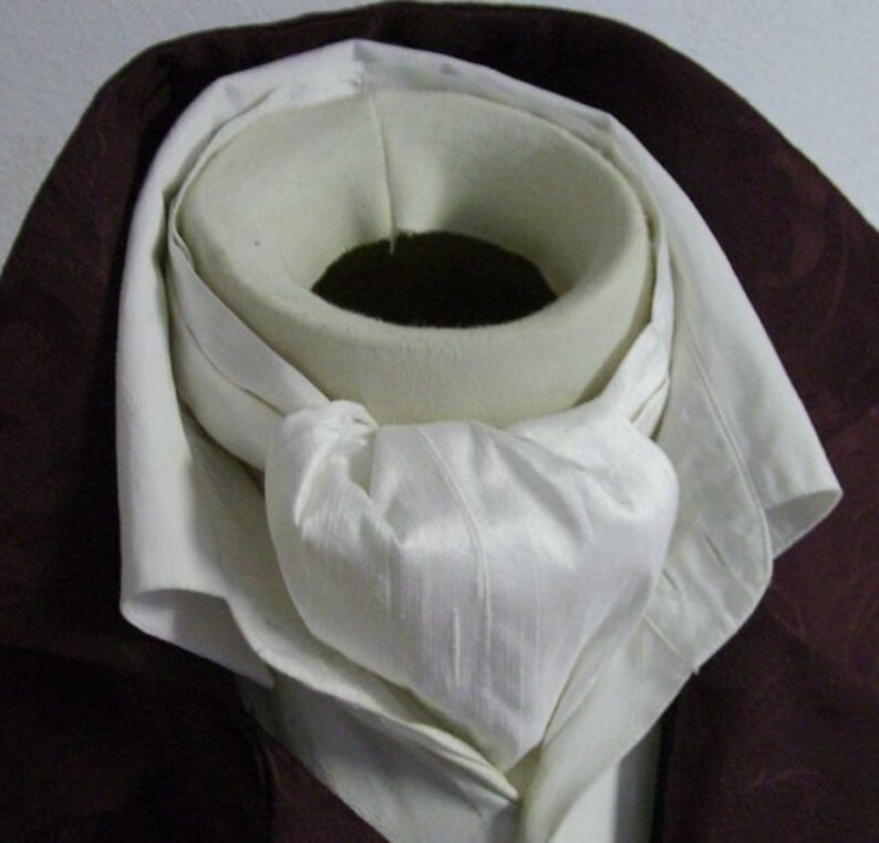 Pure White Dupioni Silk Day Cravat Victorian Ascot Tie Etsy