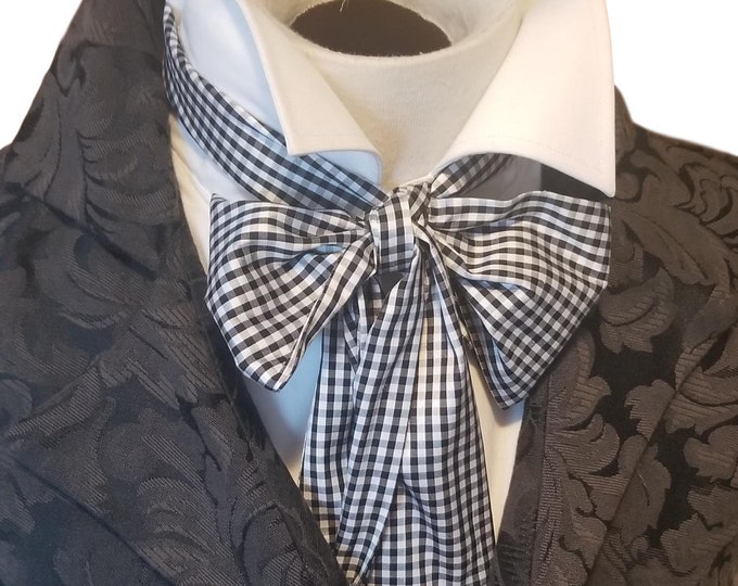 Slim Smooth Silk 53 Inches Regency Ascot Cravat Tie Neckwear Black and ...
