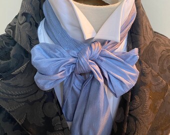REGENCY Brummel Victorian Ascot Tie Cravat Peacock Blue - Etsy