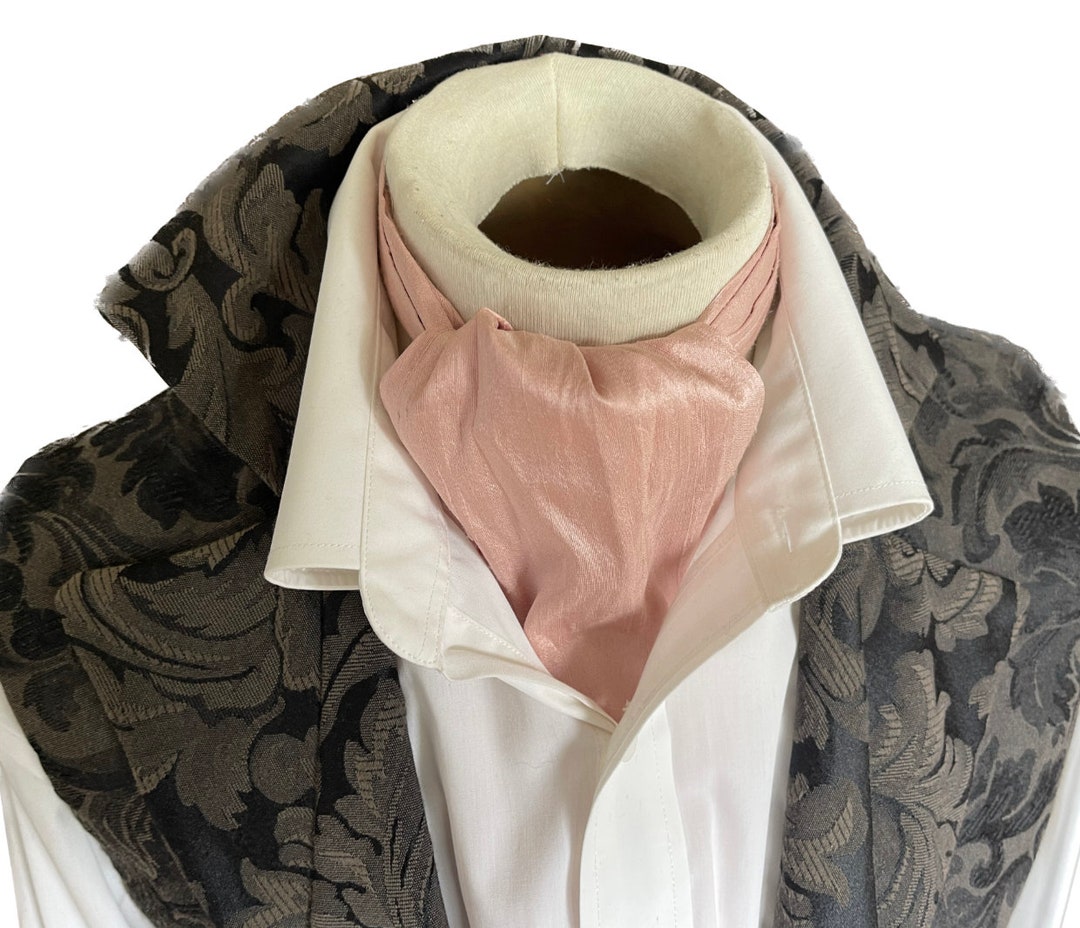 Pale Pink DAY Cravat Victorian Ascot Tie Cravat Pure Dupioni SILK - Etsy